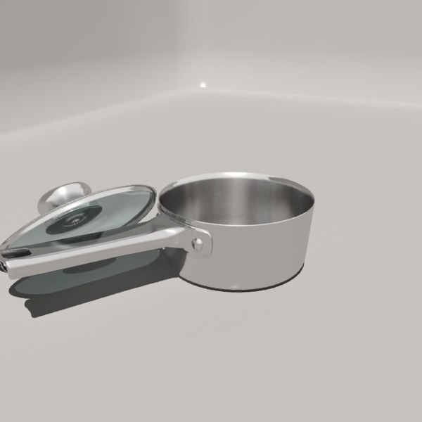 3d model of stainless steel sauce pan