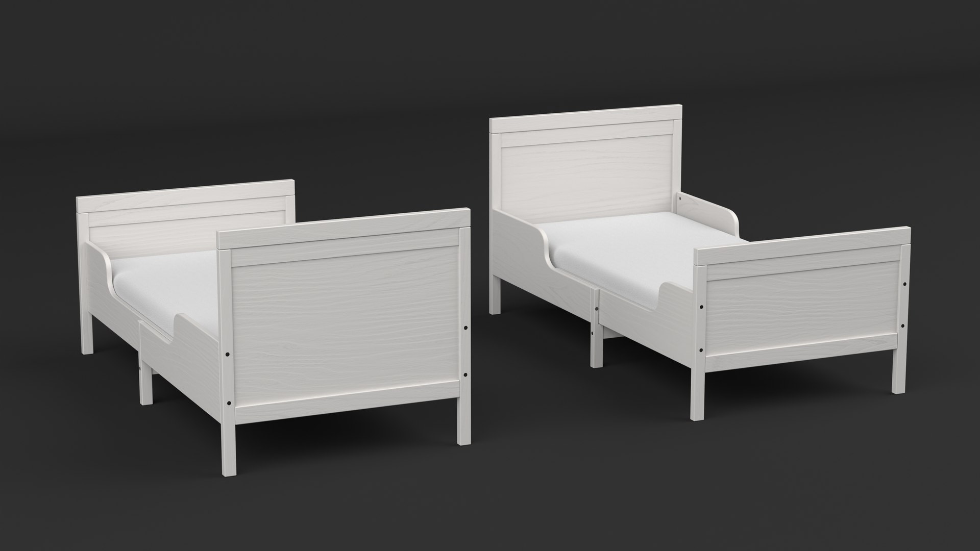 3D Bed For Children Room IKEA SUNDVIK White - TurboSquid 2135056