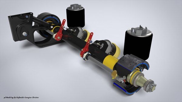 3D semi trailer axle - TurboSquid 1693682
