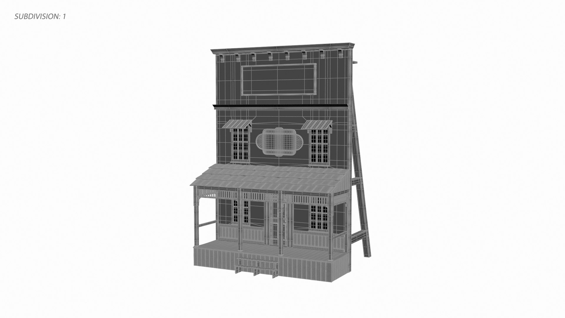 3D Frontage Western House - TurboSquid 2140720