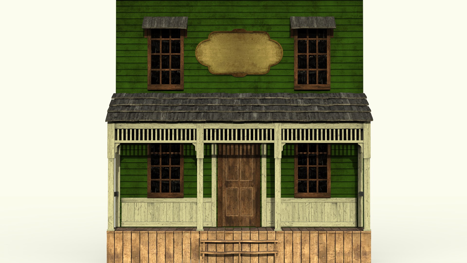 3D Frontage Western House - TurboSquid 2140720