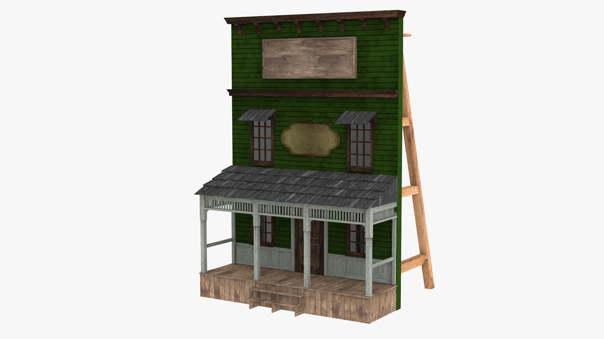3D Frontage Western House - TurboSquid 2140720