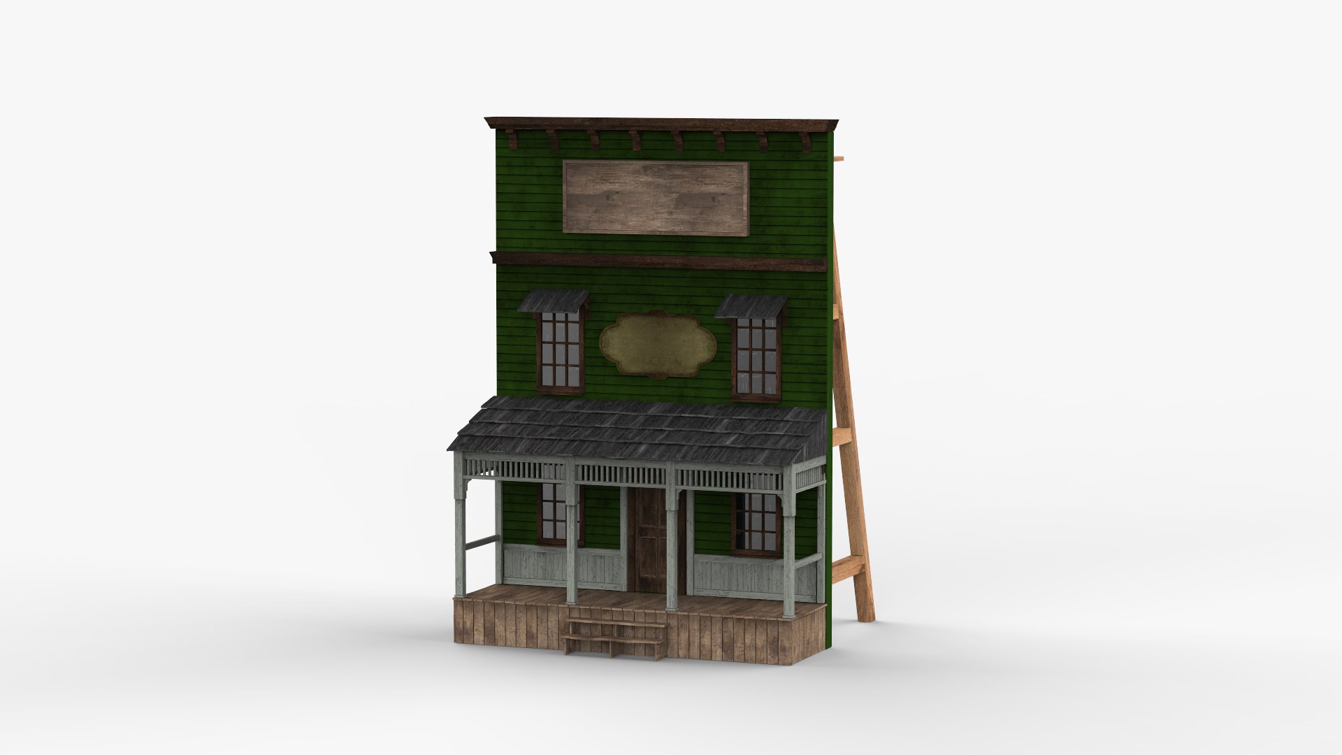 3D Frontage Western House - TurboSquid 2140720