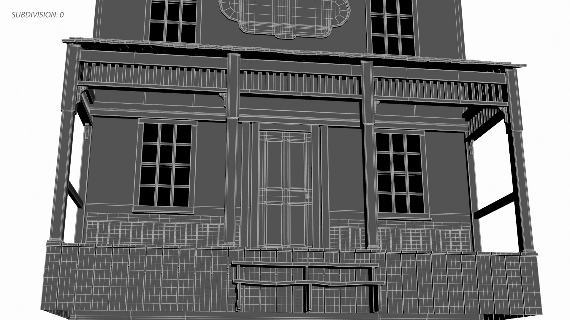 3D Frontage Western House - TurboSquid 2140720