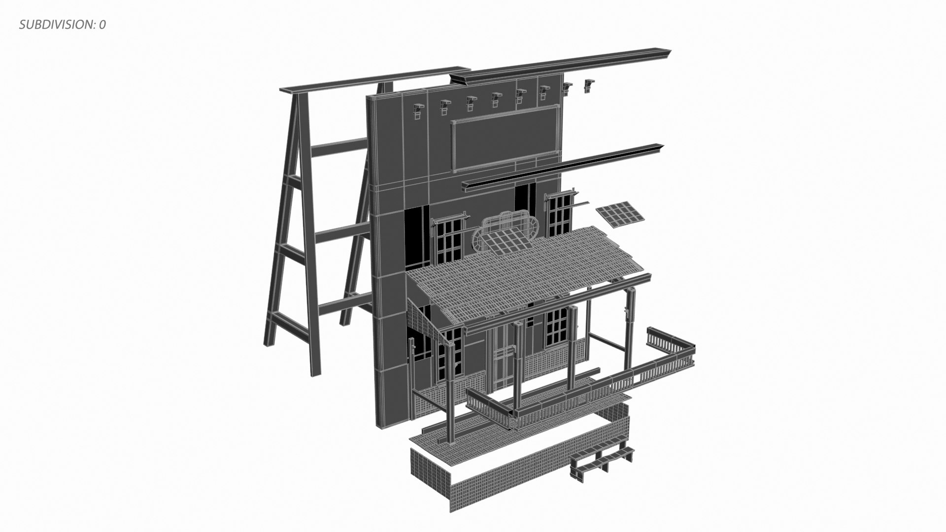 3D Frontage Western House - TurboSquid 2140720