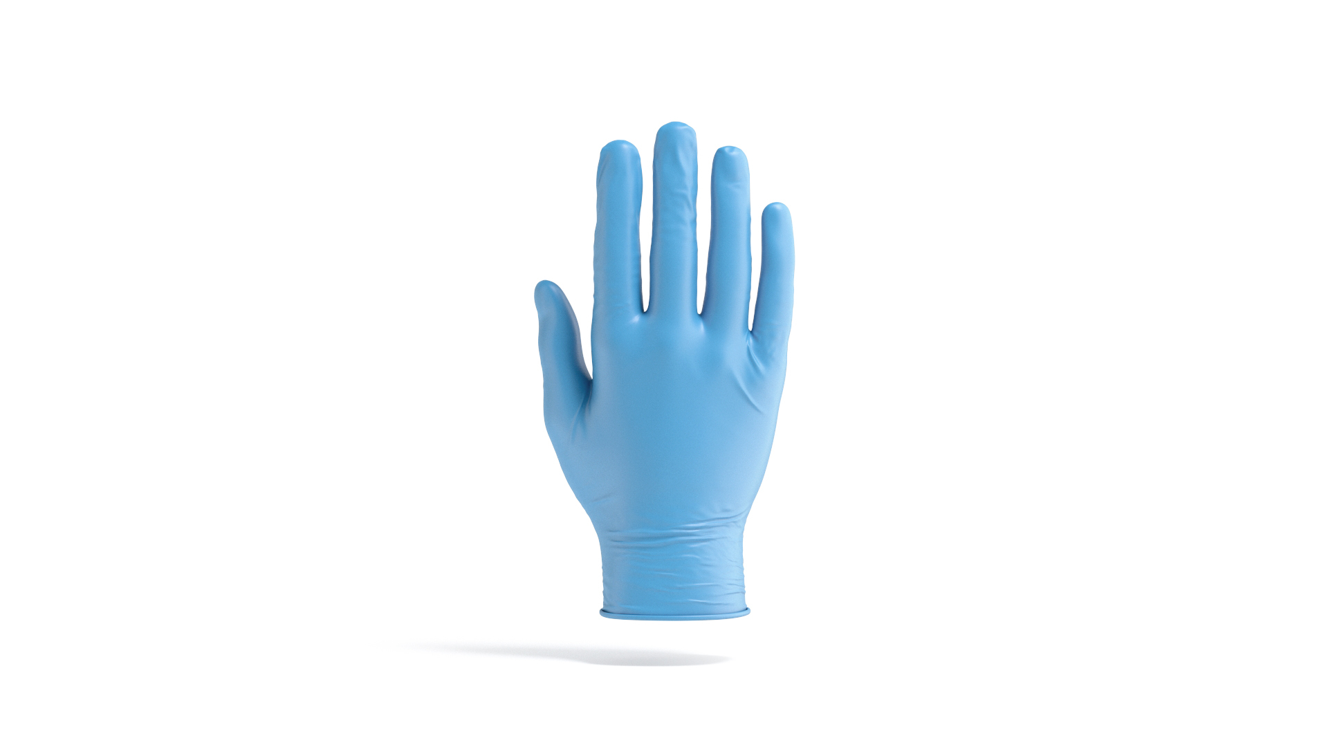 3D Blue Rubber Gloves 2 Types - Disposable Medicine Nitrile Protective ...