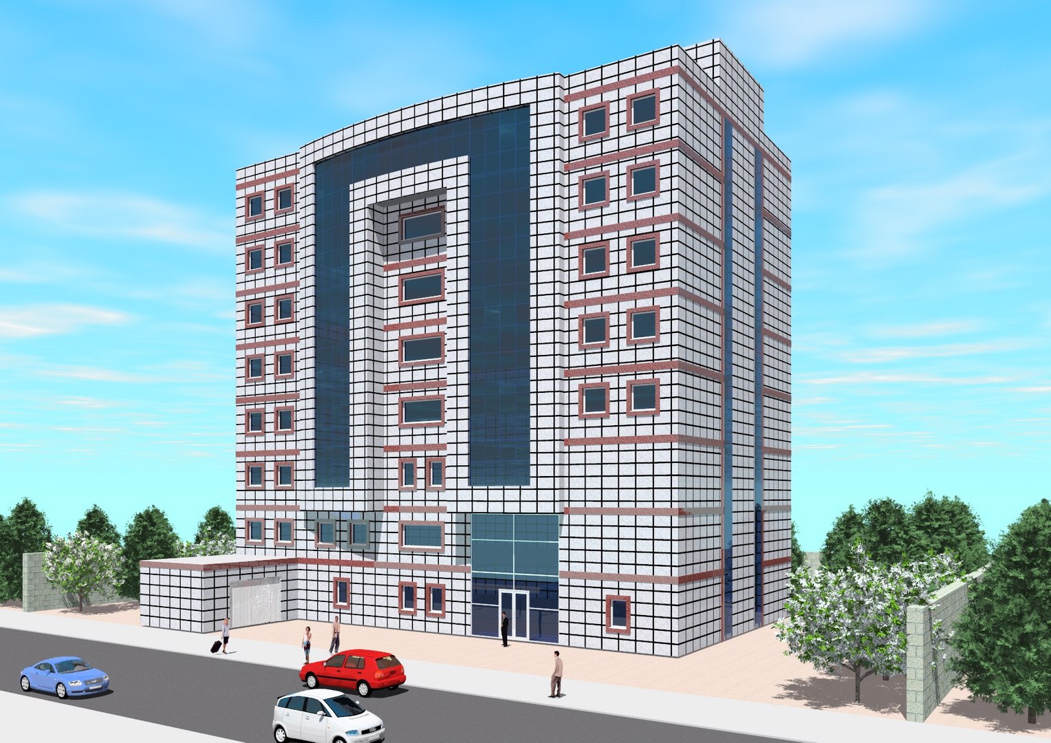 Free Hospital Office Building 3d Model