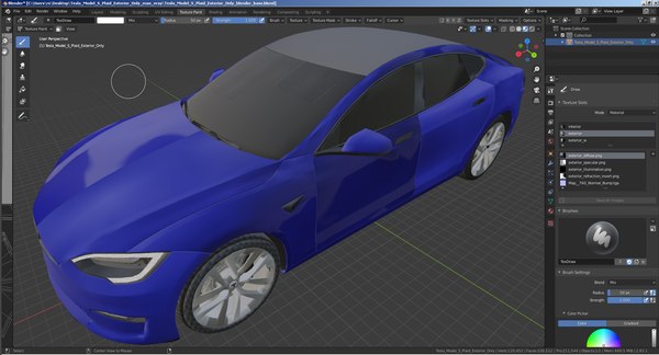 3D Tesla Model S Plaid Exterior Only - TurboSquid 1752838