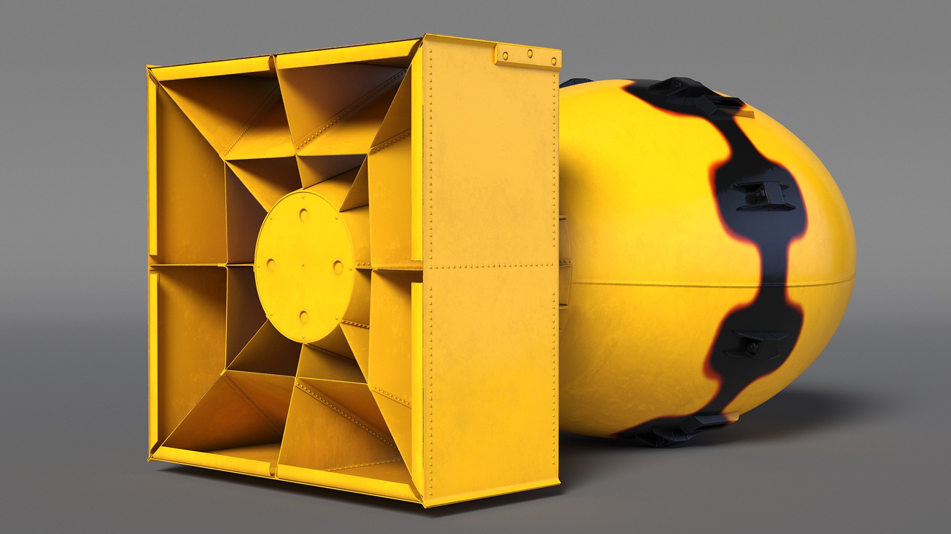 Atomic Bomb Fat Man Yellow 3D Model - TurboSquid 2248100