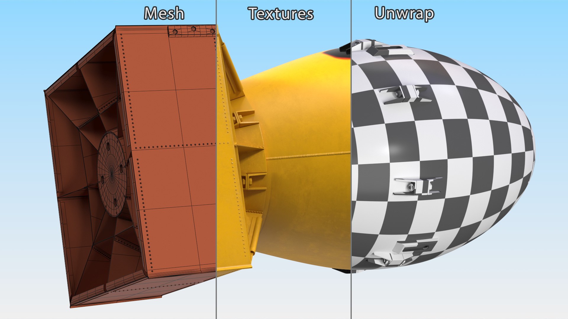 Atomic Bomb Fat Man Yellow 3D Model - TurboSquid 2248100