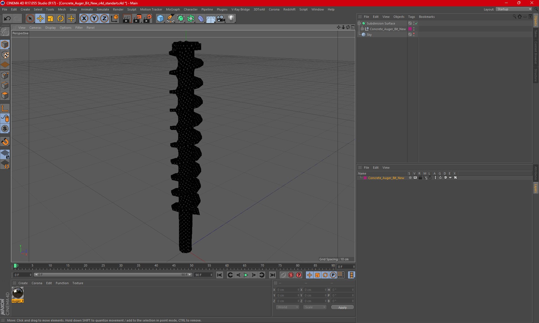 3D Concrete Auger Bit New - TurboSquid 2110820