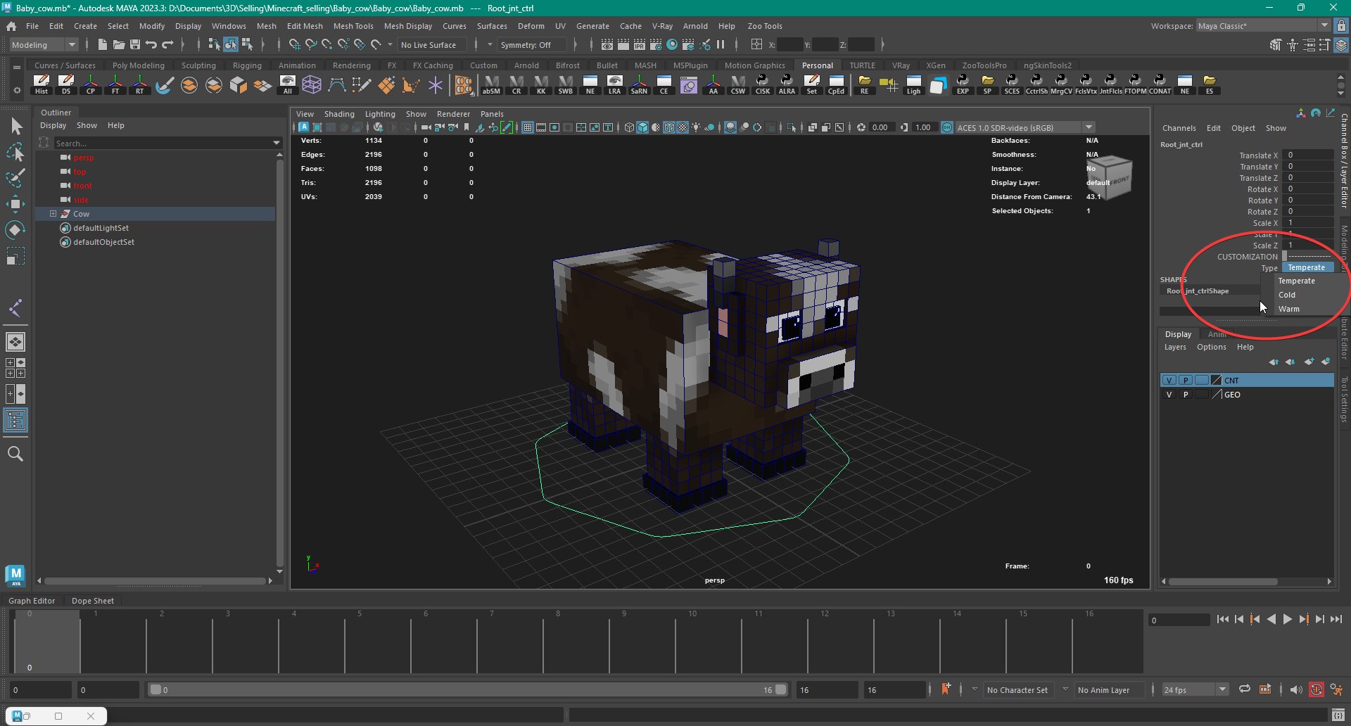 3D Minecraft Baby Cow Model - TurboSquid 2514547