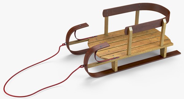 3D classic wood kids sled model - TurboSquid 1230365