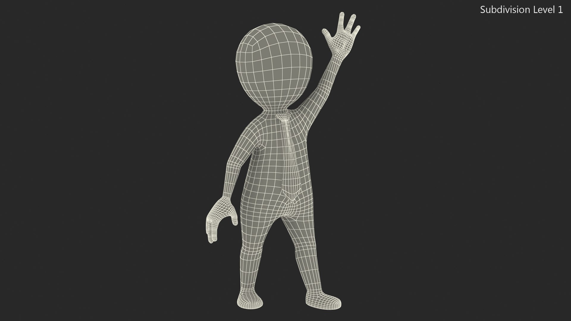 3D model Waving Stickman With Red Tie - TurboSquid 1893588