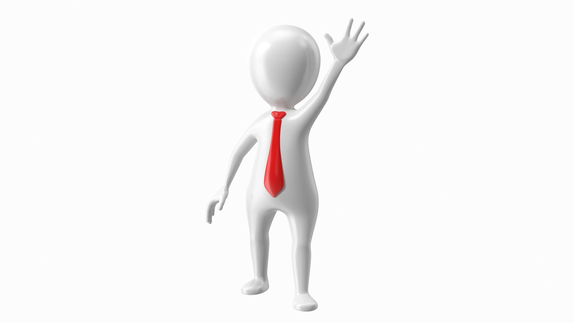 3D Model Waving Stickman With Red Tie - TurboSquid 1893588