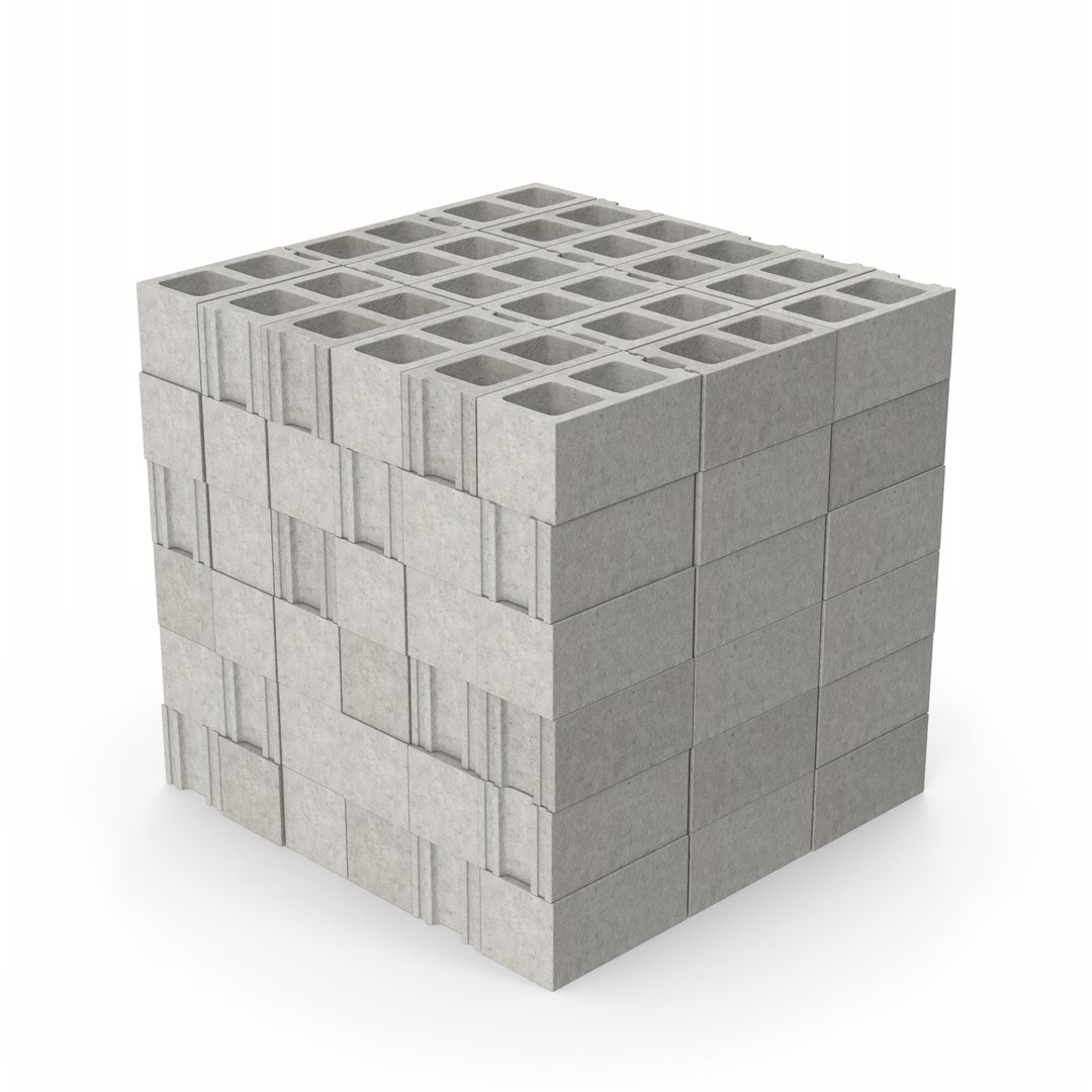 3D Cinder Blocks Stack - TurboSquid 1989619