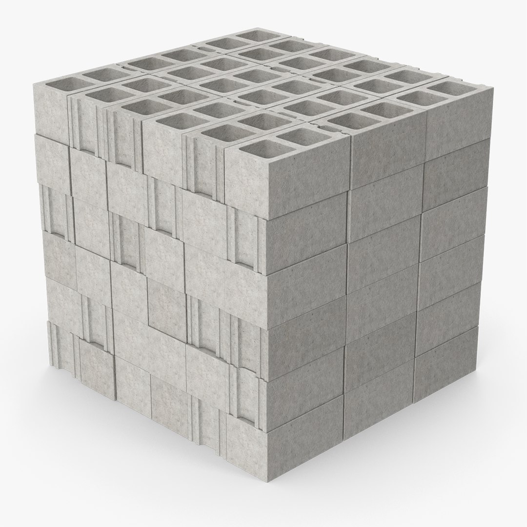 3D Cinder Block Stack - TurboSquid 1989619