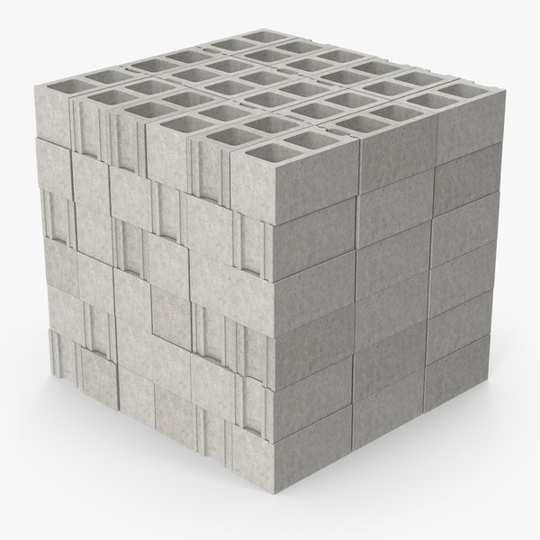 3D Cinder Block Stack - TurboSquid 1989619