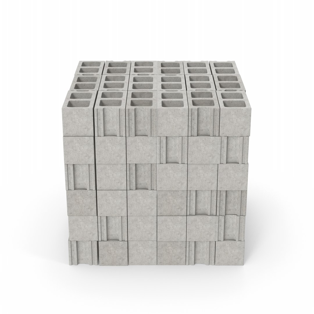 3D Cinder Blocks Stack - TurboSquid 1989619