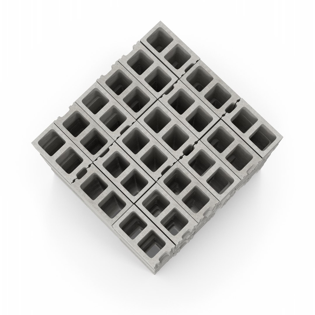 3D Cinder Blocks Stack - TurboSquid 1989619