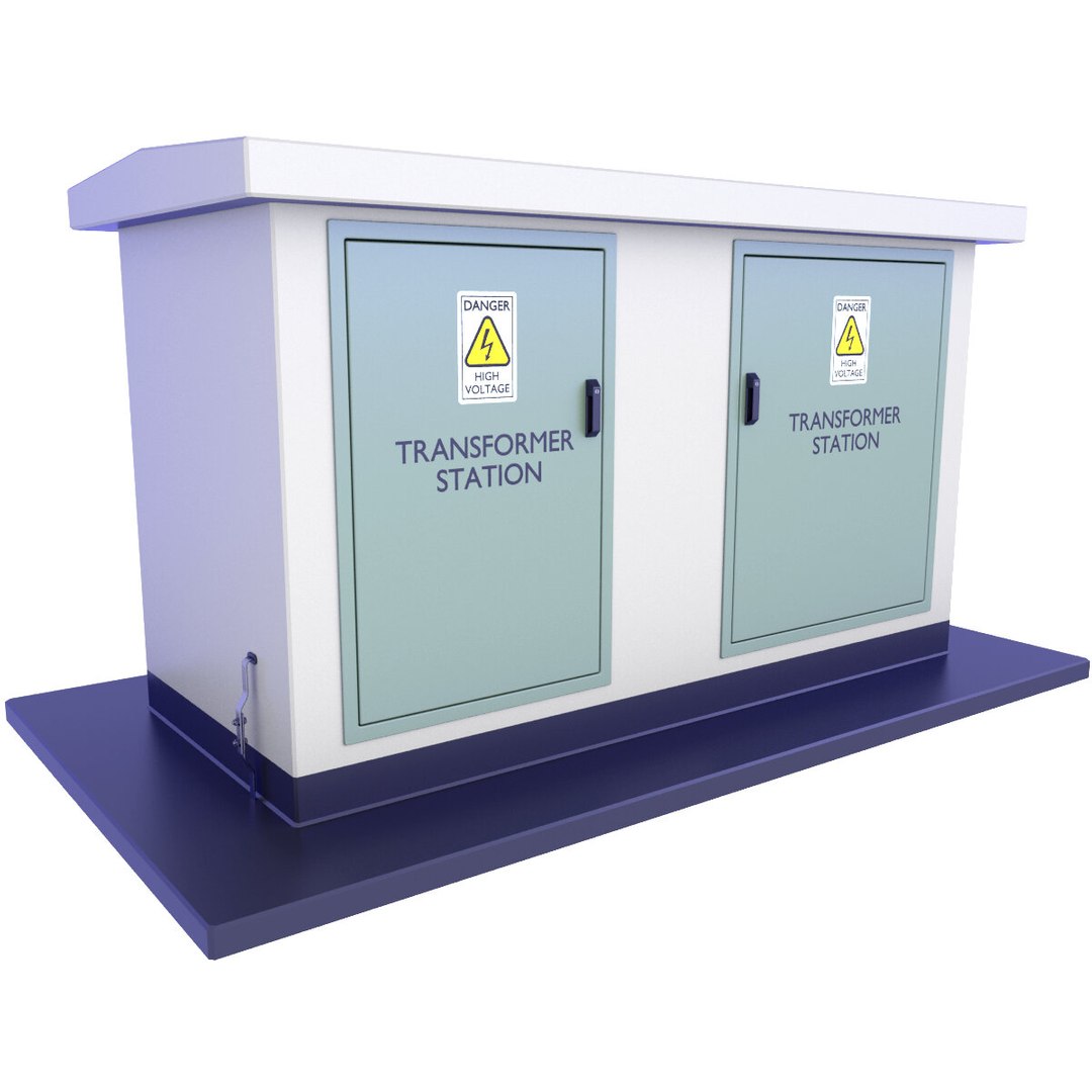 High Voltage Power Distribution Transformer Substation 34 3D ...