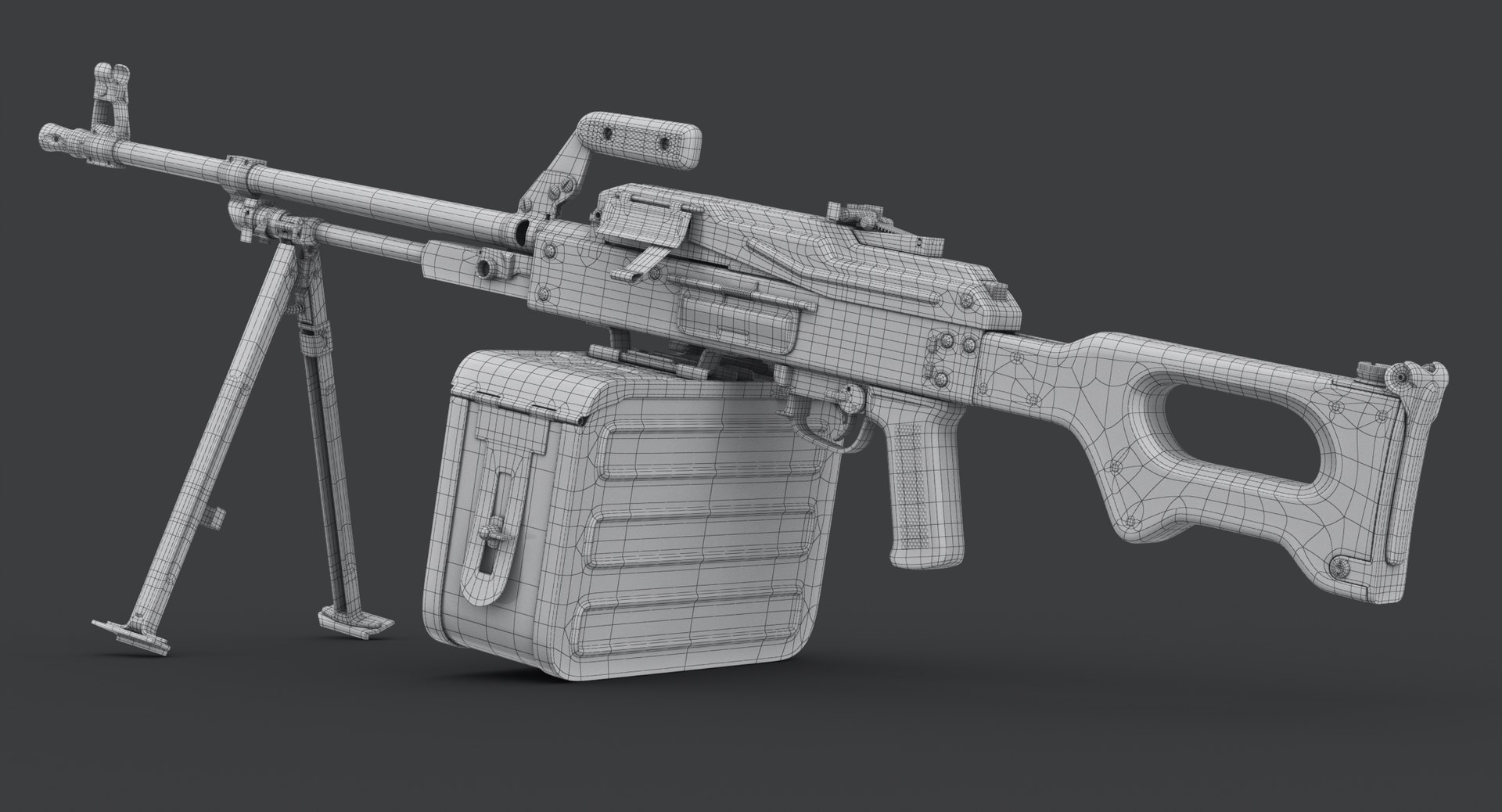 Pkm machine gun model - TurboSquid 1249319
