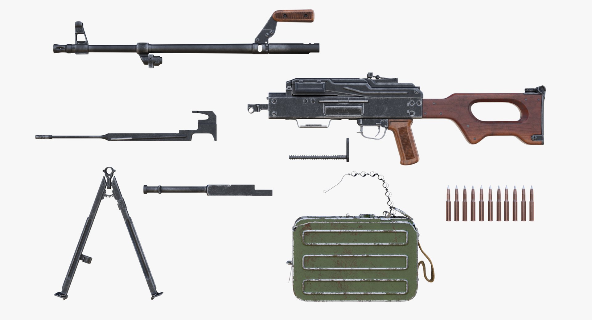 Pkm machine gun model - TurboSquid 1249319