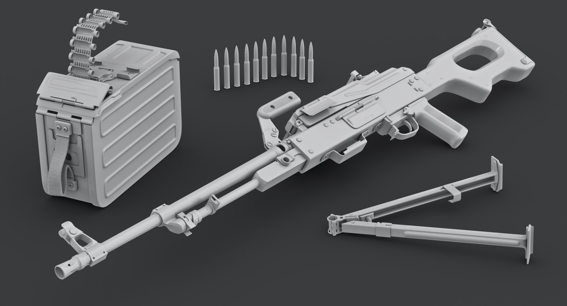 Pkm machine gun model - TurboSquid 1249319