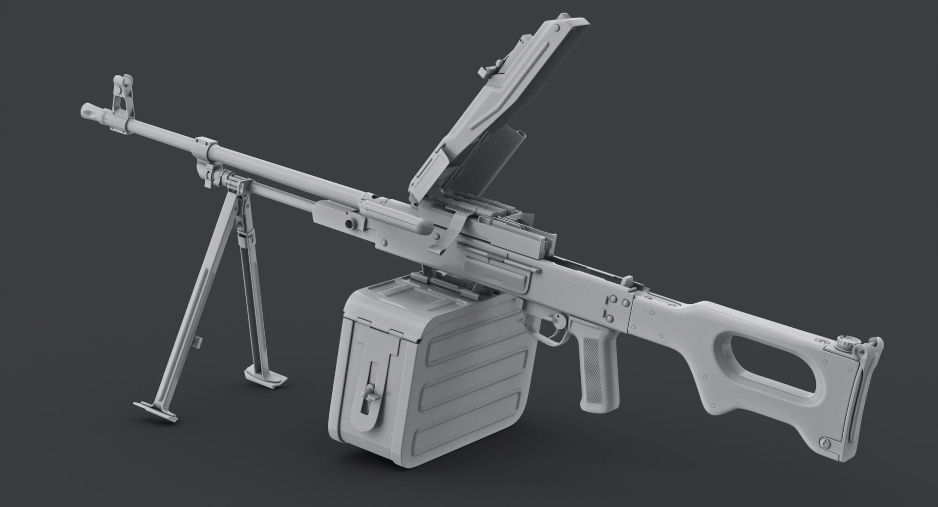 Pkm machine gun model - TurboSquid 1249319