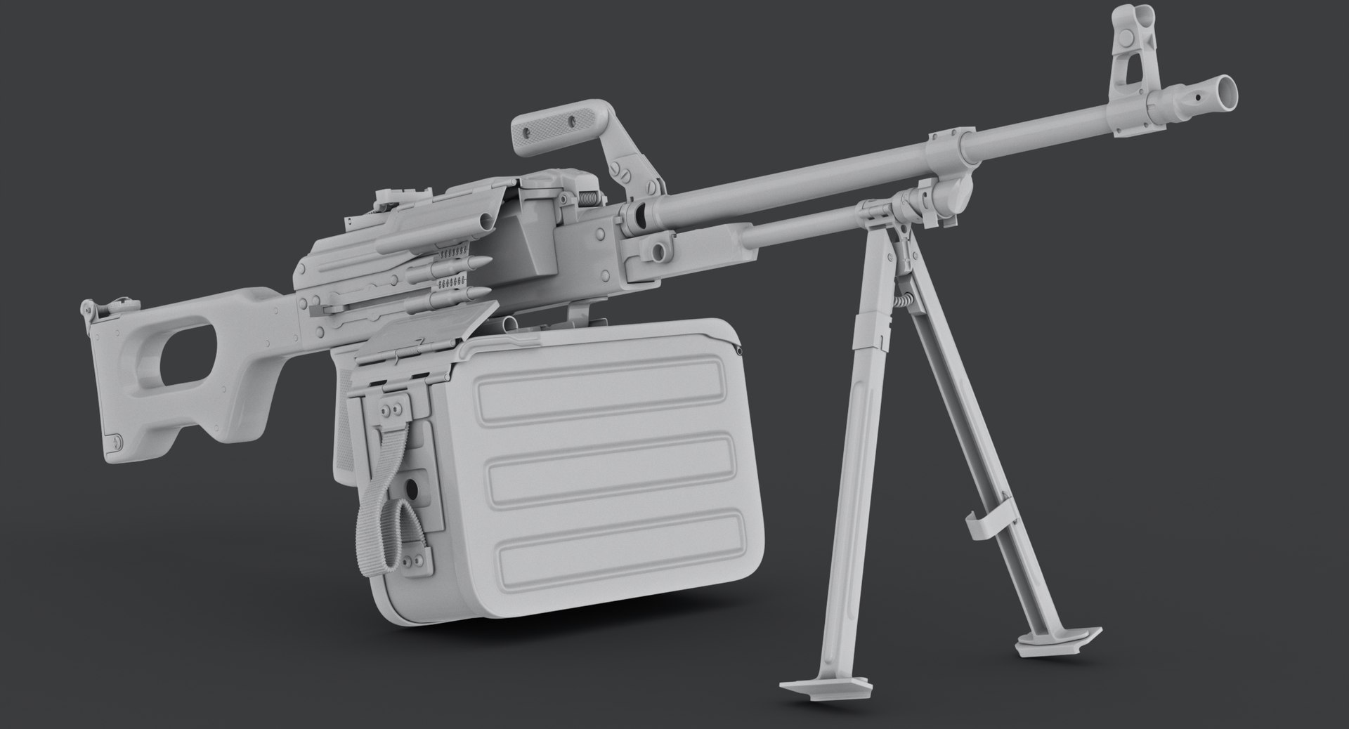 Pkm machine gun model - TurboSquid 1249319