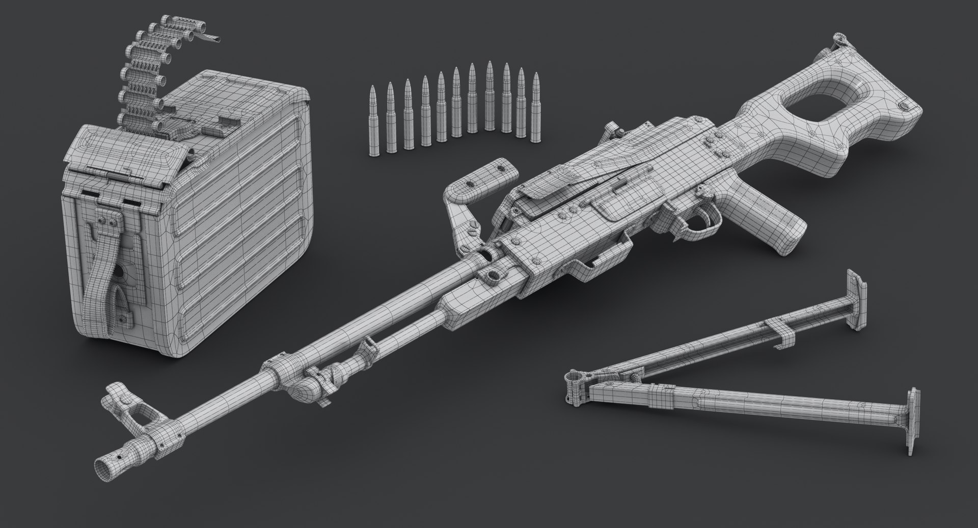 Pkm machine gun model - TurboSquid 1249319