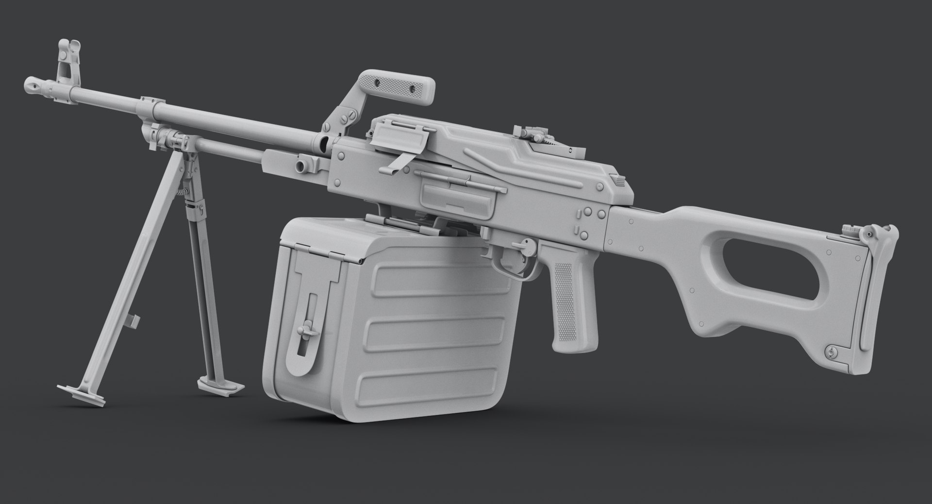 Pkm Machine Gun Model Turbosquid 1249319