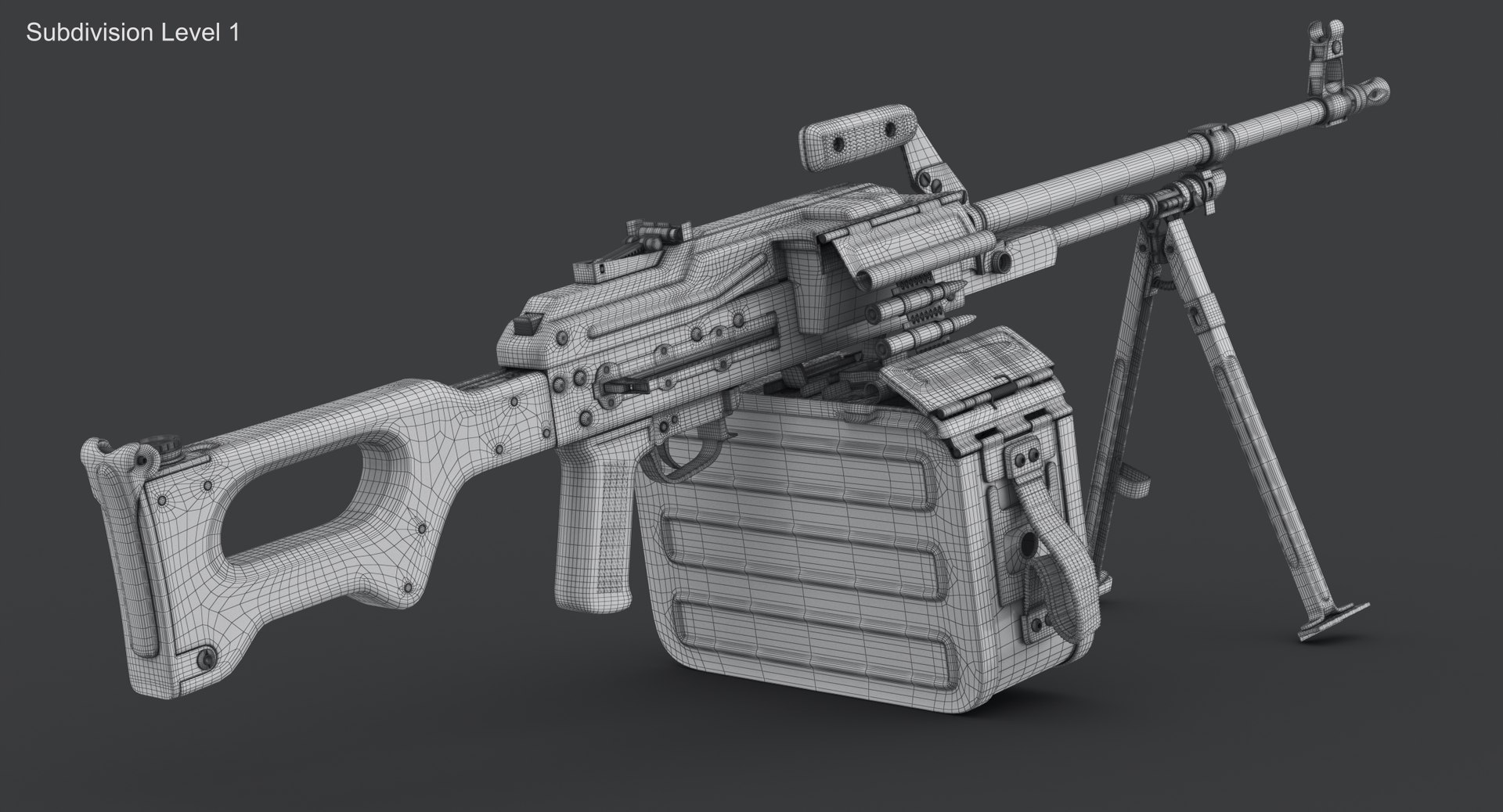 Pkm machine gun model - TurboSquid 1249319
