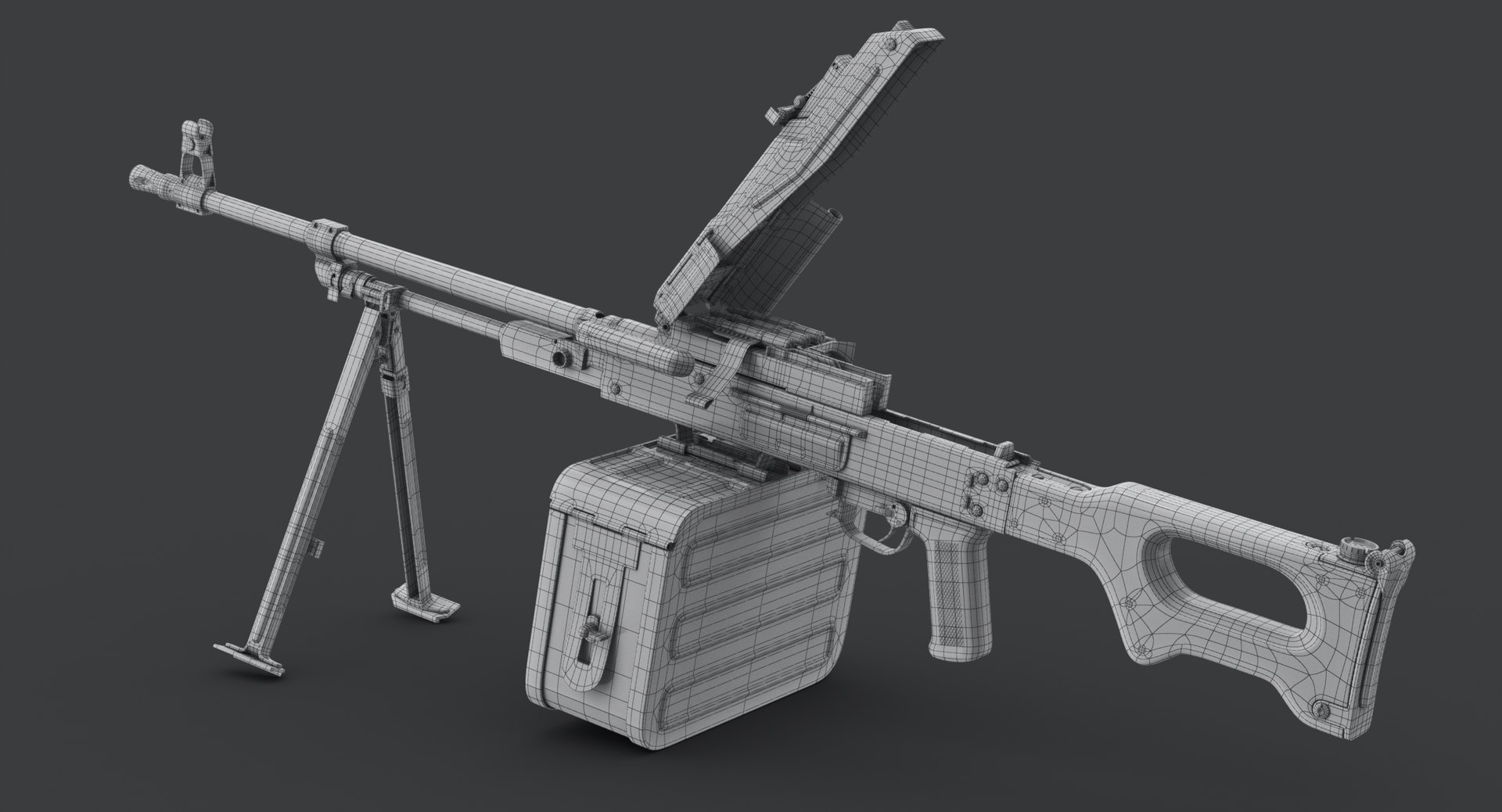 Pkm machine gun model - TurboSquid 1249319