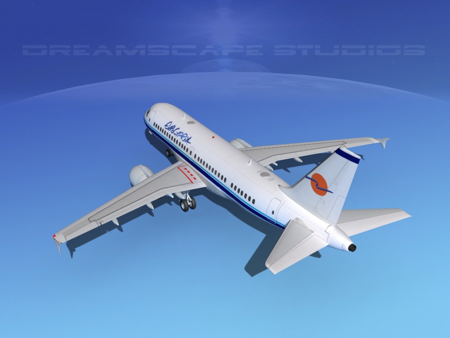 Scale Airbus A319 Airliner 3ds