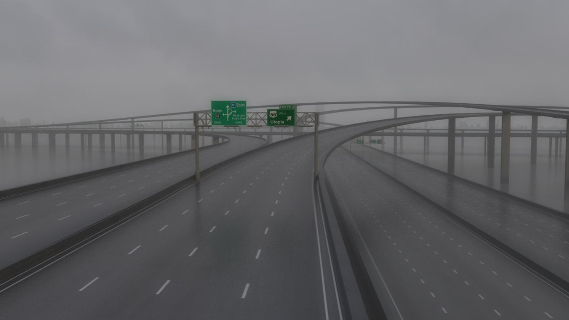 3D Model Freeway Roads Street - TurboSquid 1339731