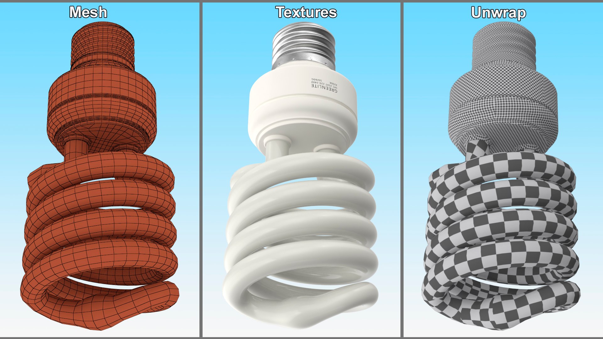 Twist Fluorescent Light Bulb 3D Model - TurboSquid 2145516