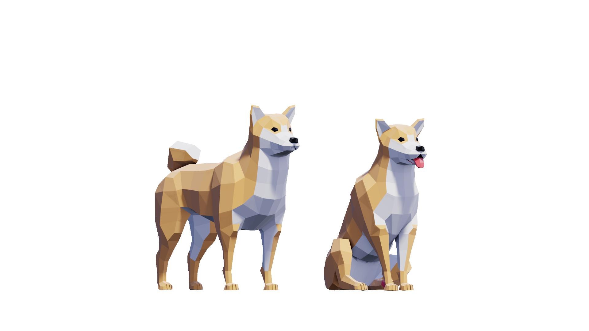 Low Poly Shiba Inu Dog Pack 3D Model - TurboSquid 2184880