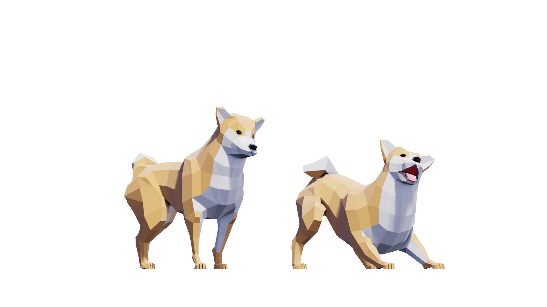 Low Poly Shiba Inu Dog Pack 3D Model - TurboSquid 2184880