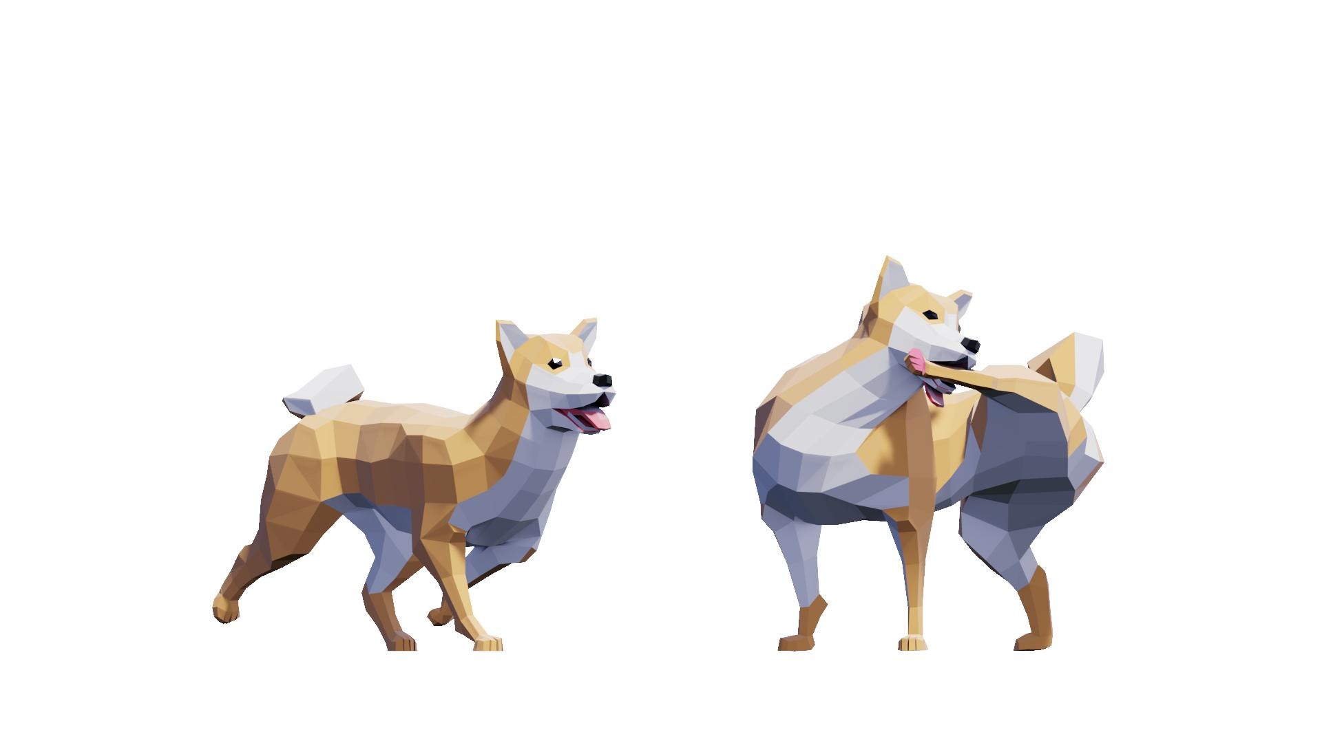Low Poly Shiba Inu Dog Pack 3D Model - TurboSquid 2184880