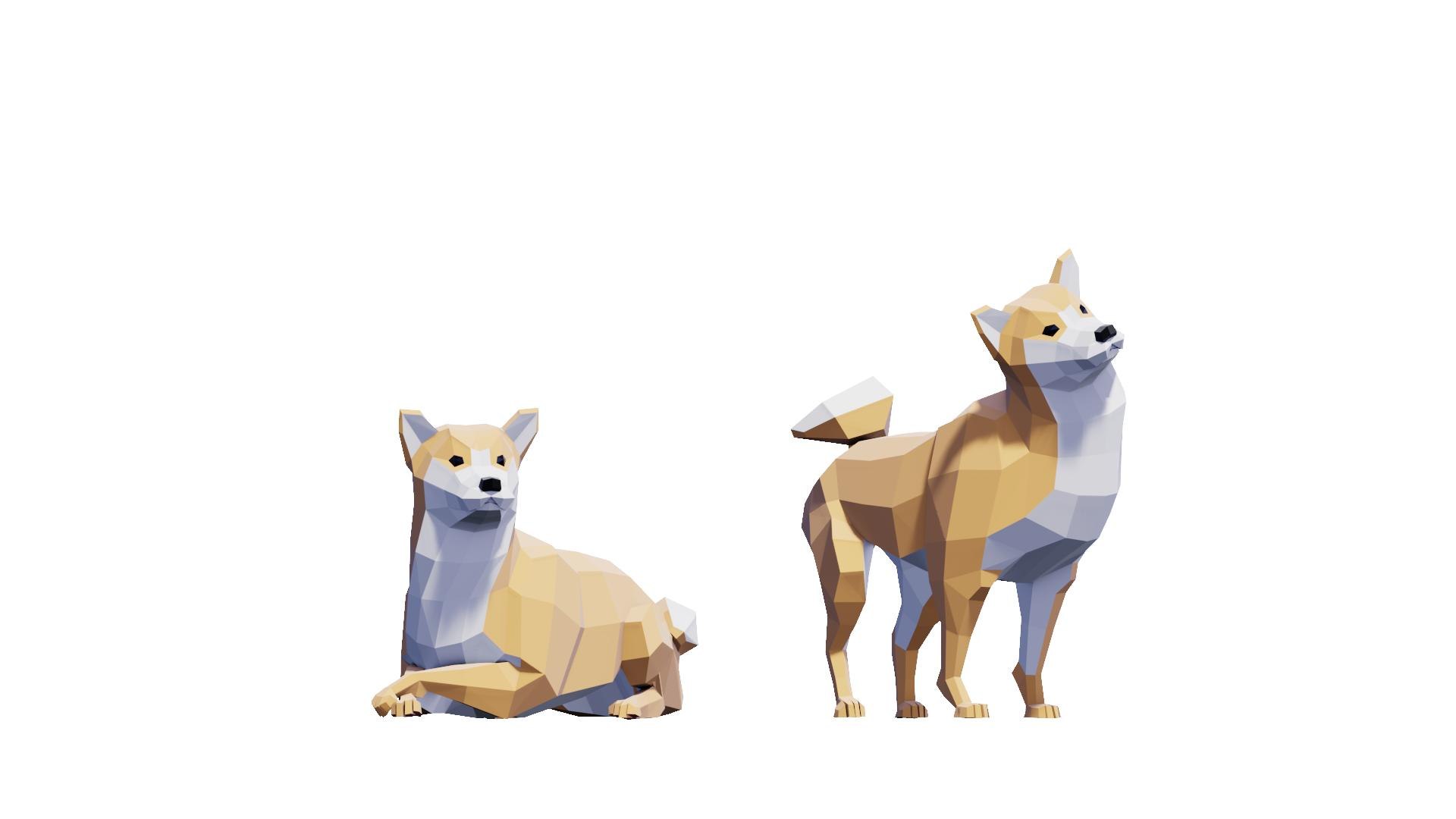 Low Poly Shiba Inu Dog Pack 3D Model - TurboSquid 2184880