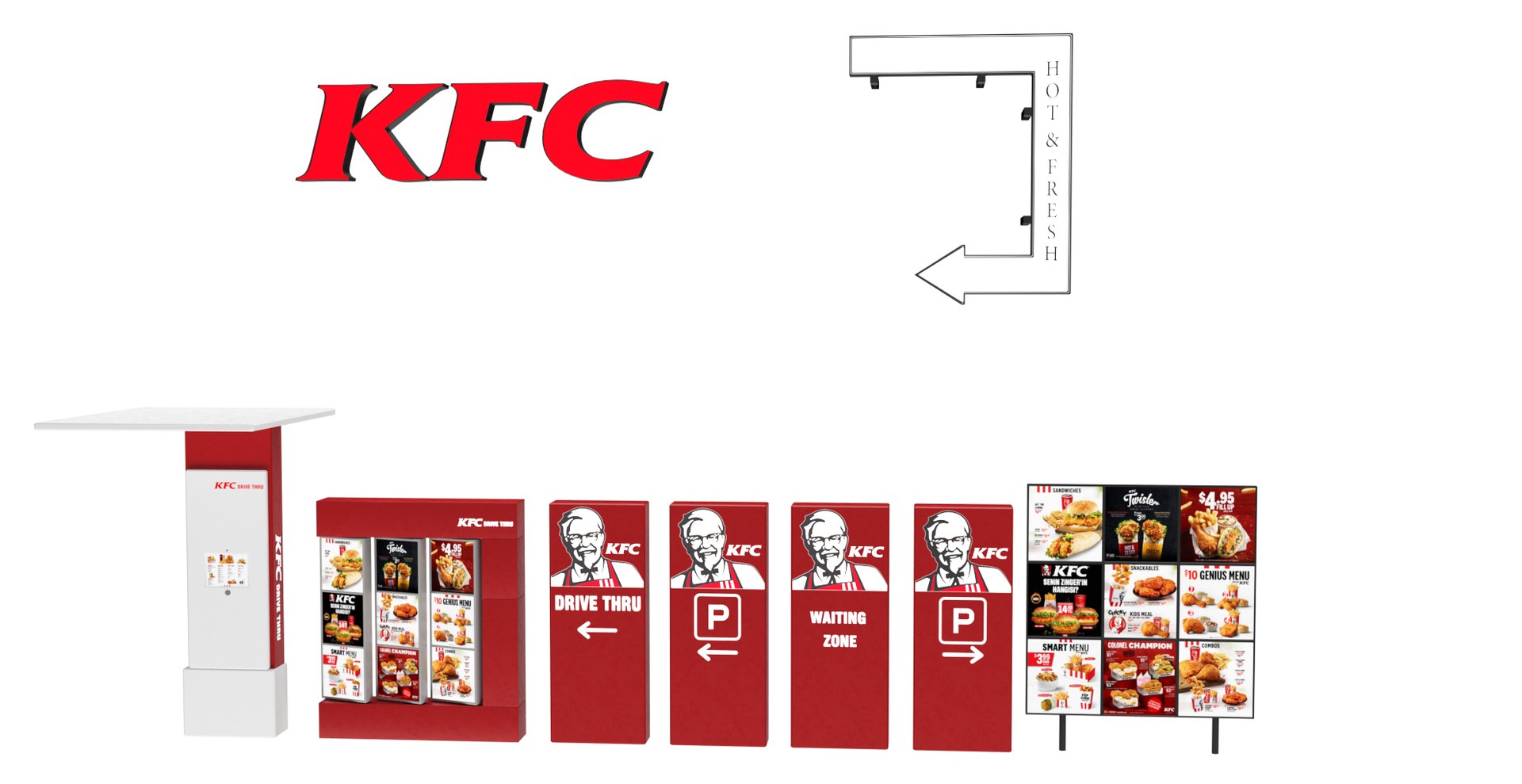 3D Kfc - TurboSquid 1675350