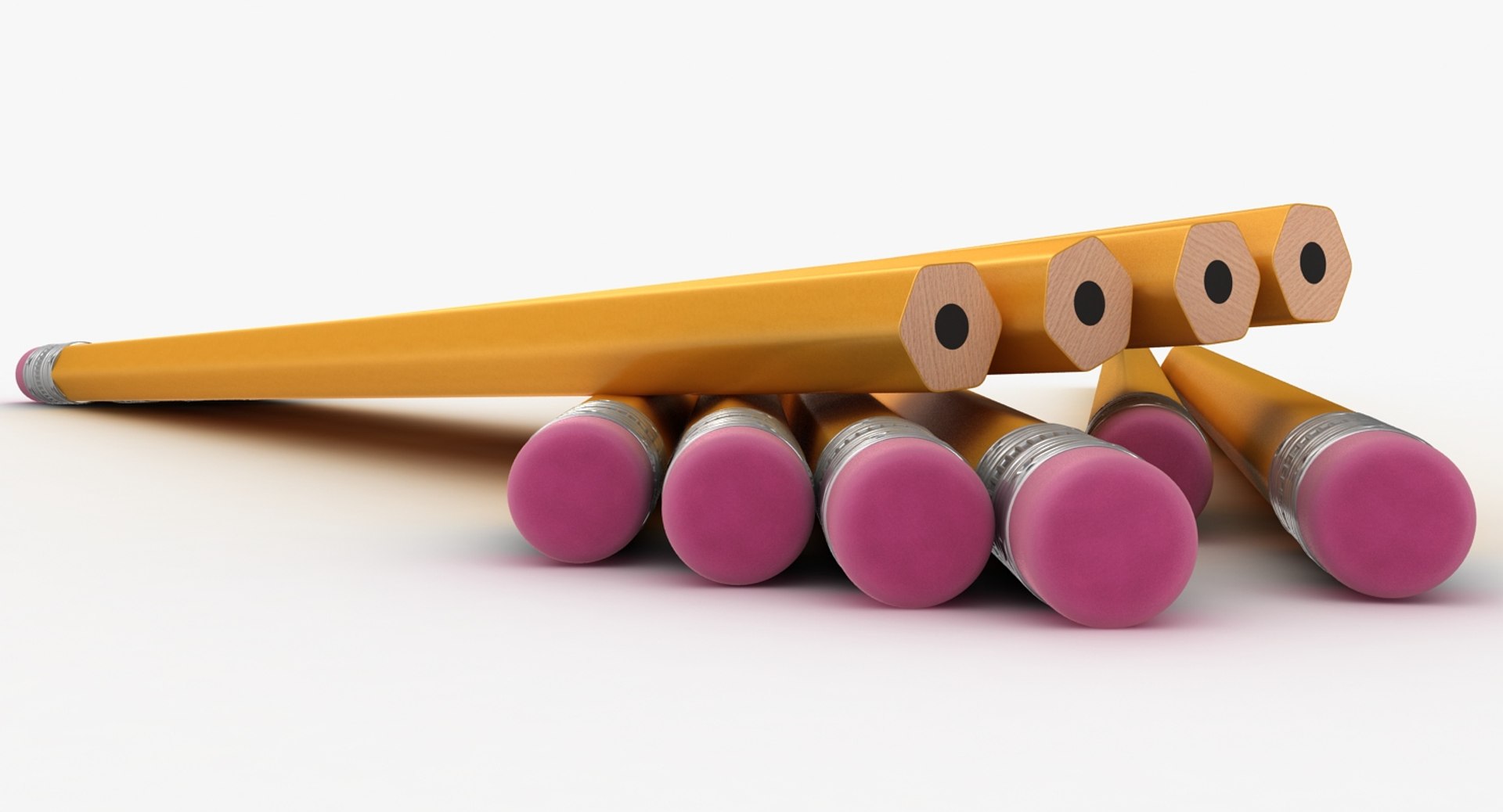 3D Realistic Pencil 2 Pose Model - TurboSquid 1168102