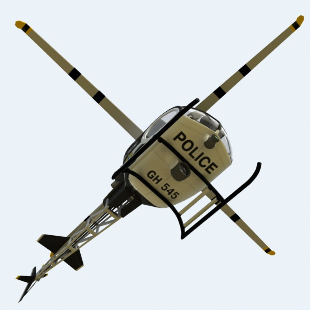 helicopter police 3d obj
