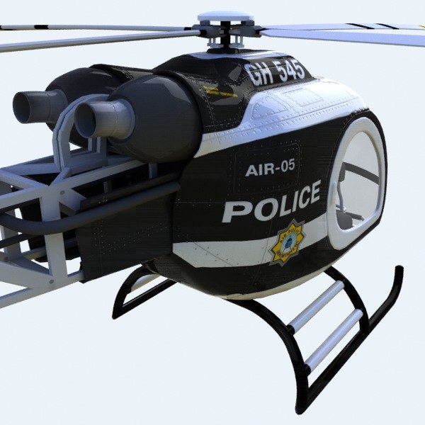 helicopter police 3d obj
