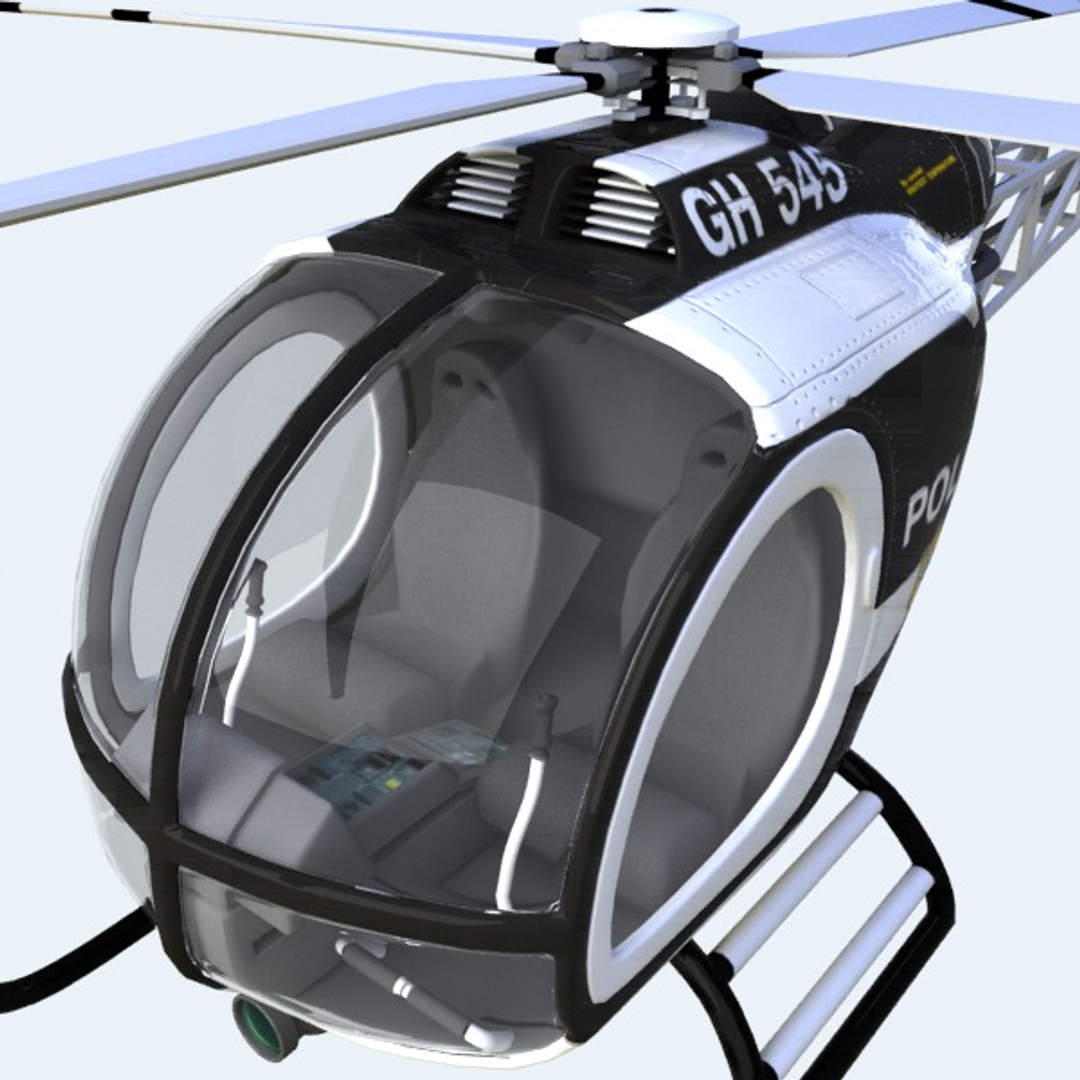 helicopter police 3d obj