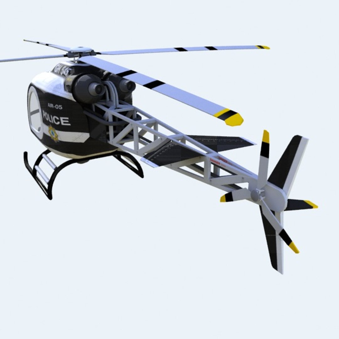 Helicopter Police 3d Obj