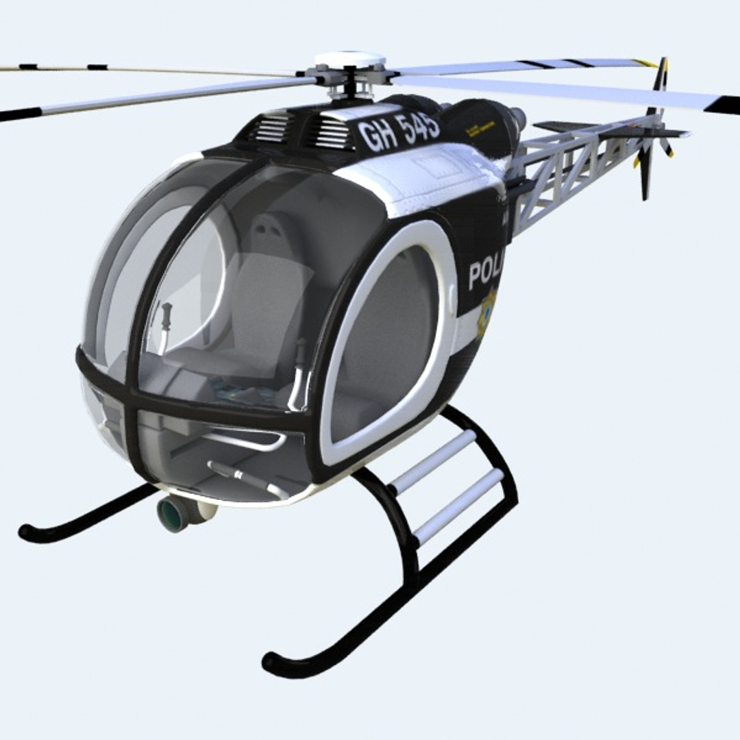 helicopter police 3d obj