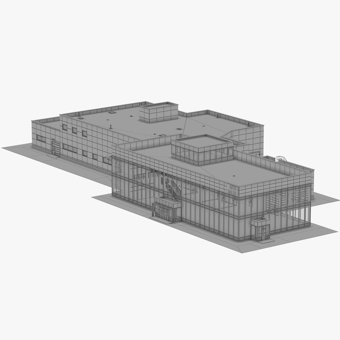 Car Dealership Building 3D Model - TurboSquid 1452002