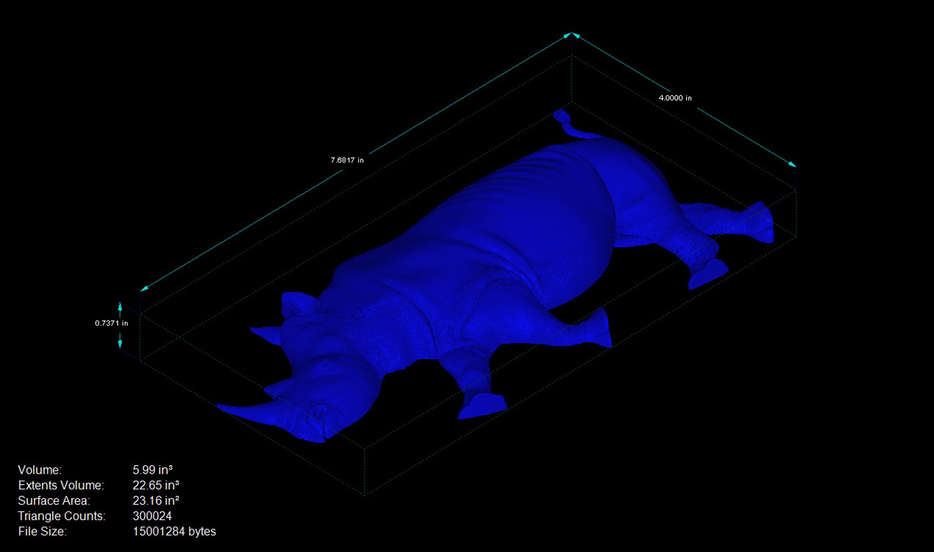Free Relief Rhino Bas 3d Model